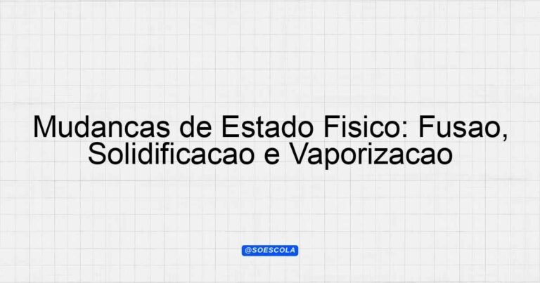 Mudanças de Estado Físico: Fusão, Solidificação e Vaporização ...